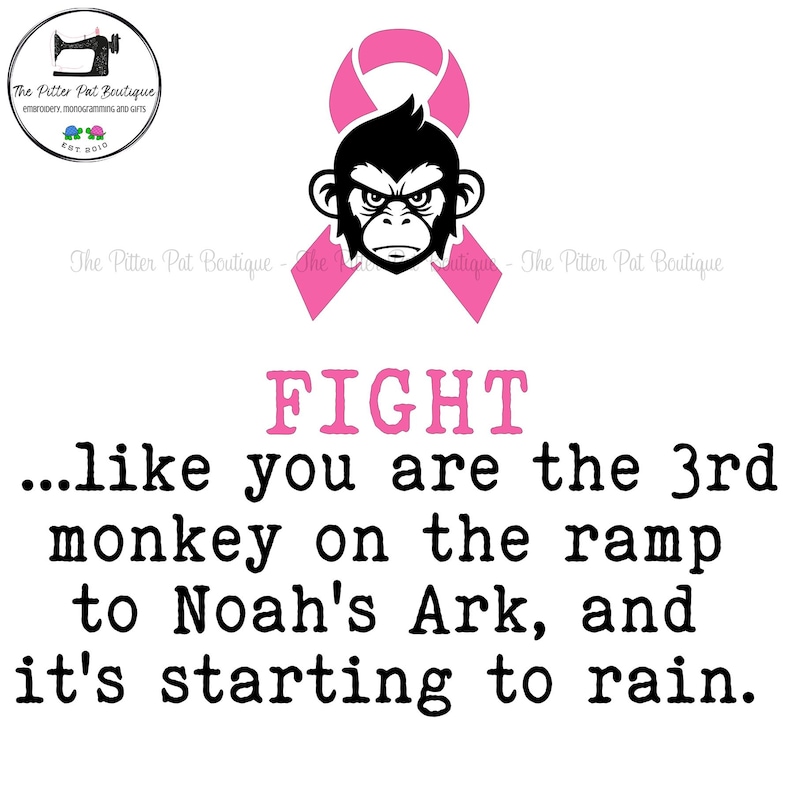 Breast Cancer SVG. Fight Like the 3rd Monkey on the Ramp to Noah's Ark ...