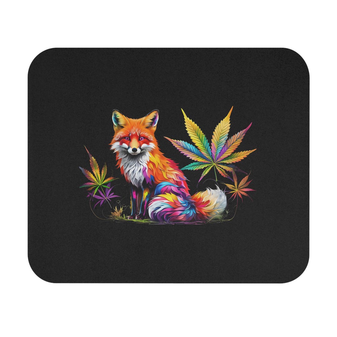 Cute Fox Marijuana Leaf Design Mouse Pad - Etsy