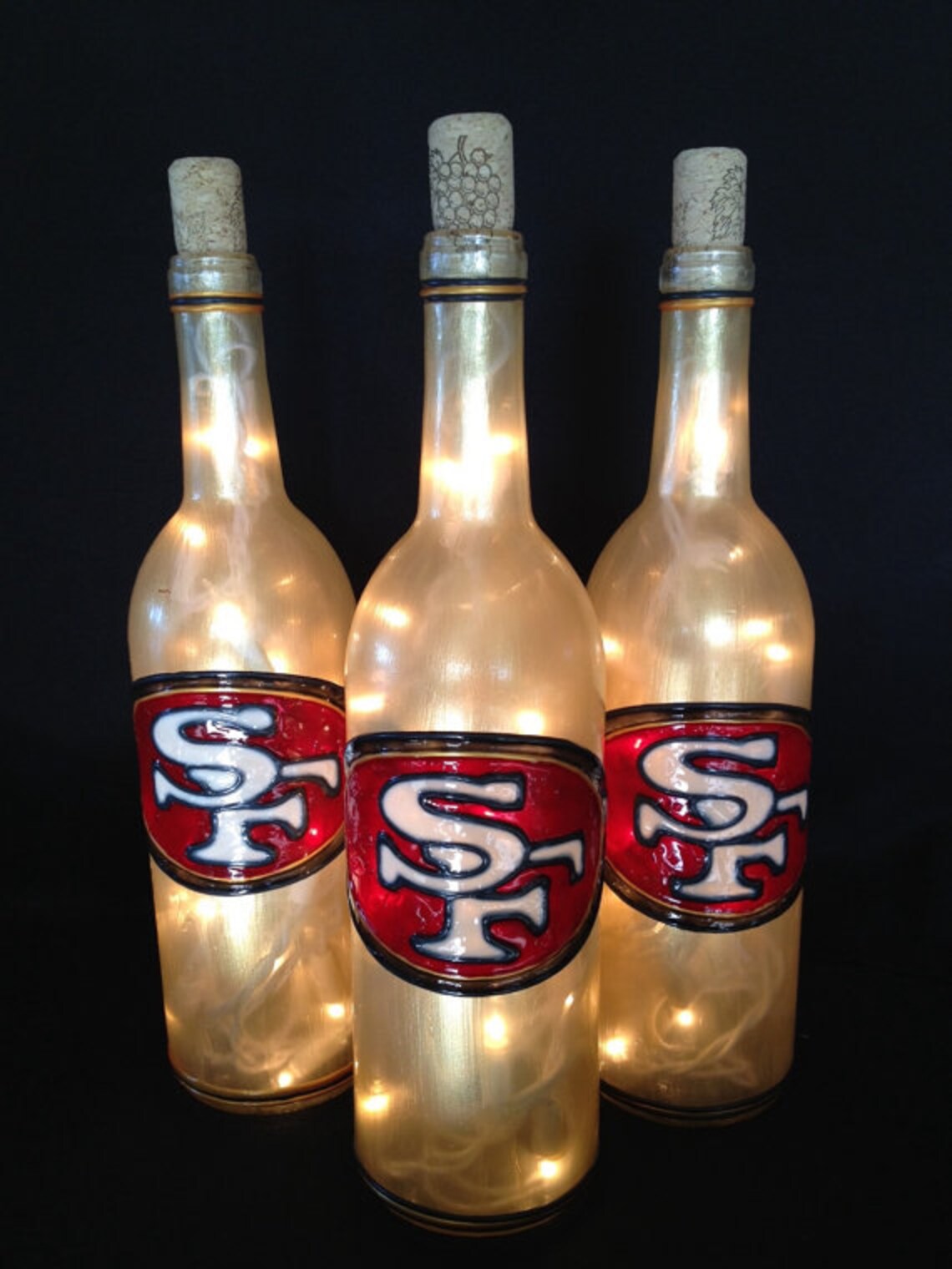 One San Francisco 49ers Wine Bottle Lamp - Etsy