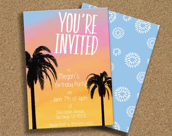 Sunset invitation | Etsy