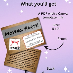 Printable Moving Party Invitation Custom Farewell Cardboard Box Style ...