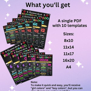 SPANISH ! Carteles De Primer Dia De Escuela Easy DIY Canva Printable ...