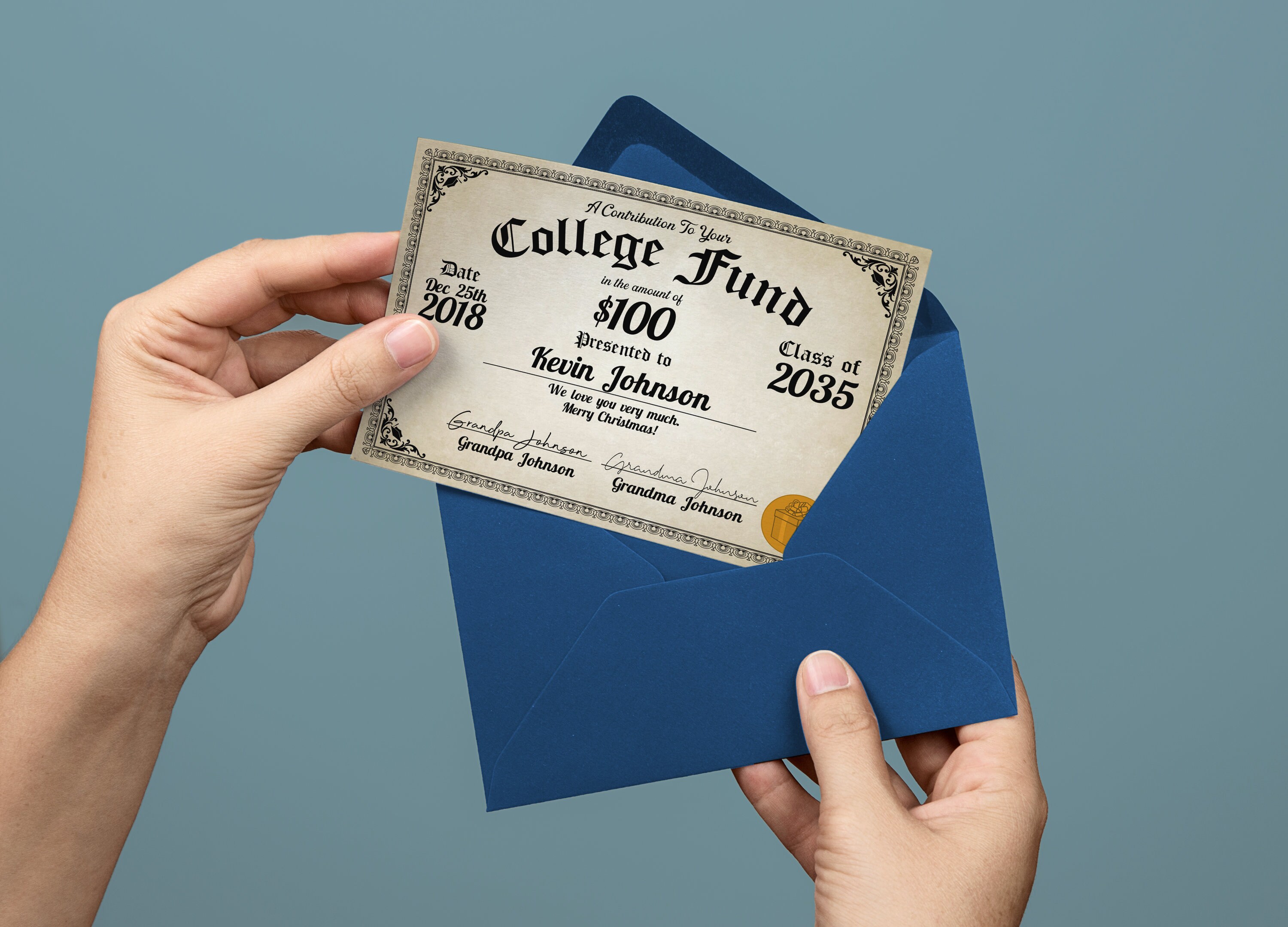 Printable Editable College Fund Certificate Gift Contribution | Etsy