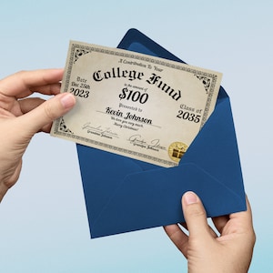 Printable Editable College Fund Certificate Gift Contribution to ...