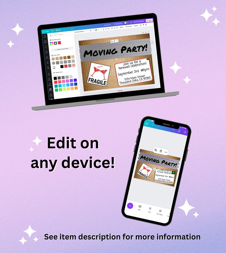 Printable Moving Party Invitation Custom Farewell Cardboard Box Style ...