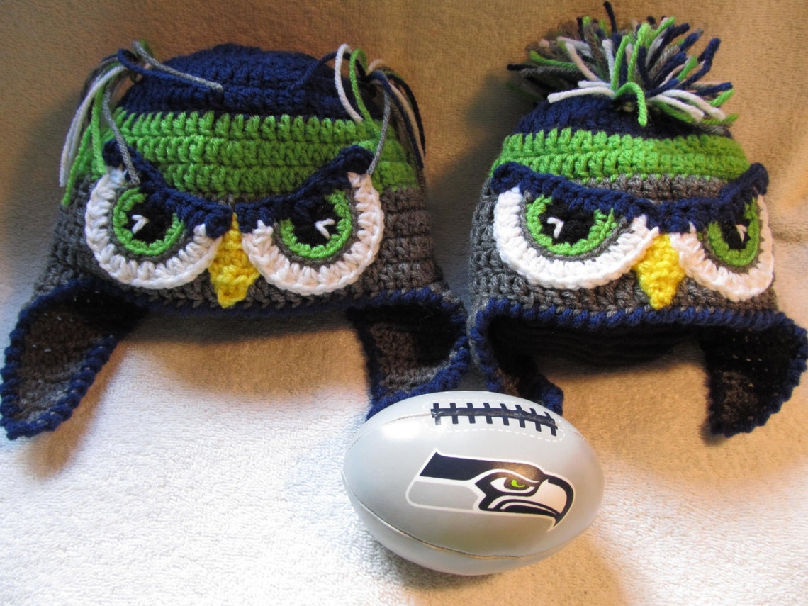 Crochet Mr or Mrs Seahawk Hats Mohawk or Ponytails Baby to - Etsy