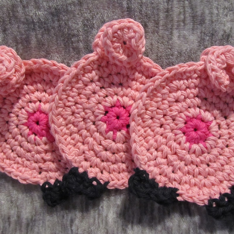 Crochet Pig Coasters - Etsy