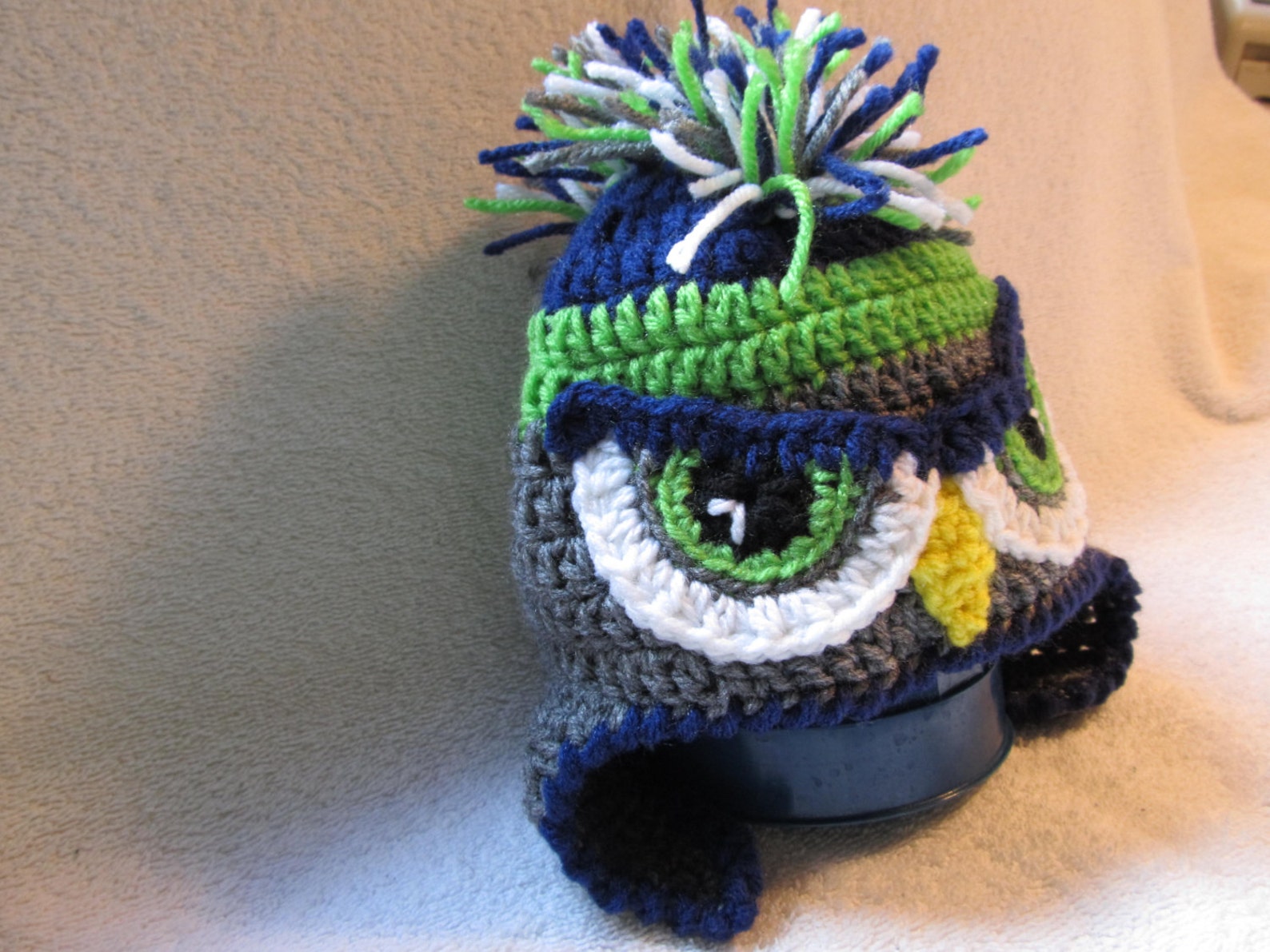 Crochet Mr or Mrs Seahawk Hats Mohawk or Ponytails Baby to - Etsy