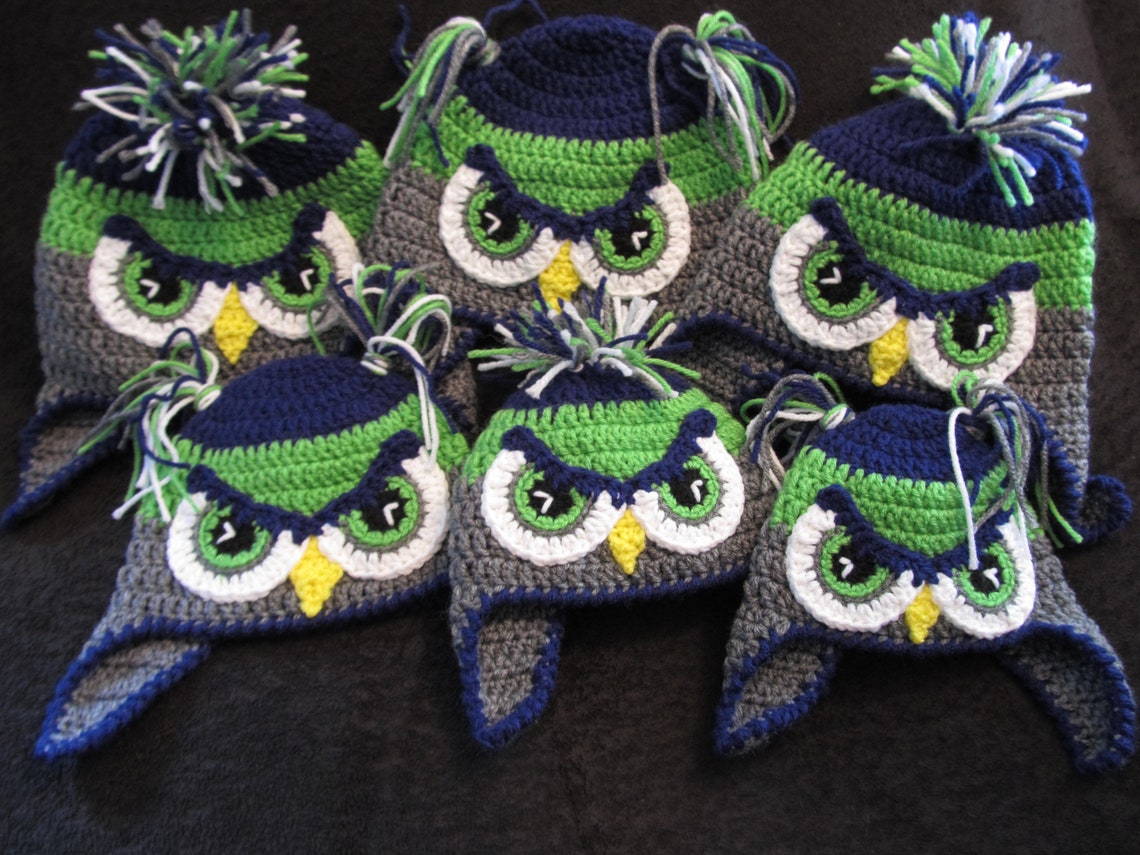 Crochet Mr or Mrs Seahawk Hats Mohawk or Ponytails Baby to - Etsy