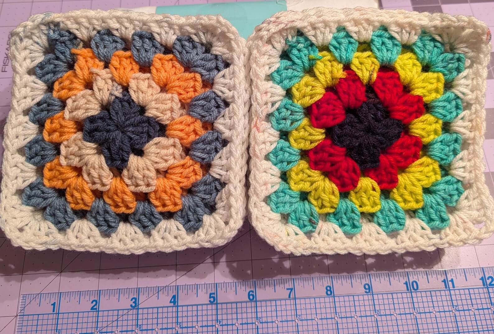 Finished Crochet Granny Squares (with SOFT WHITE Edges) 6" X 6" Sets of ...