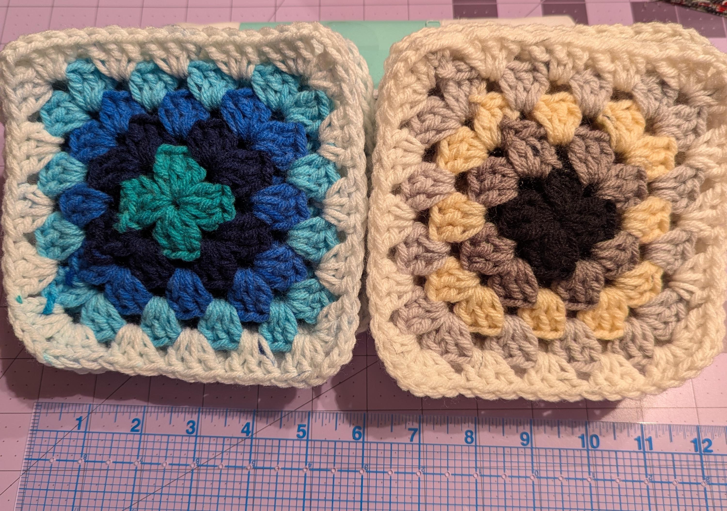 Finished Crochet Granny Squares (with SOFT WHITE Edges) 6" X 6" Sets of ...
