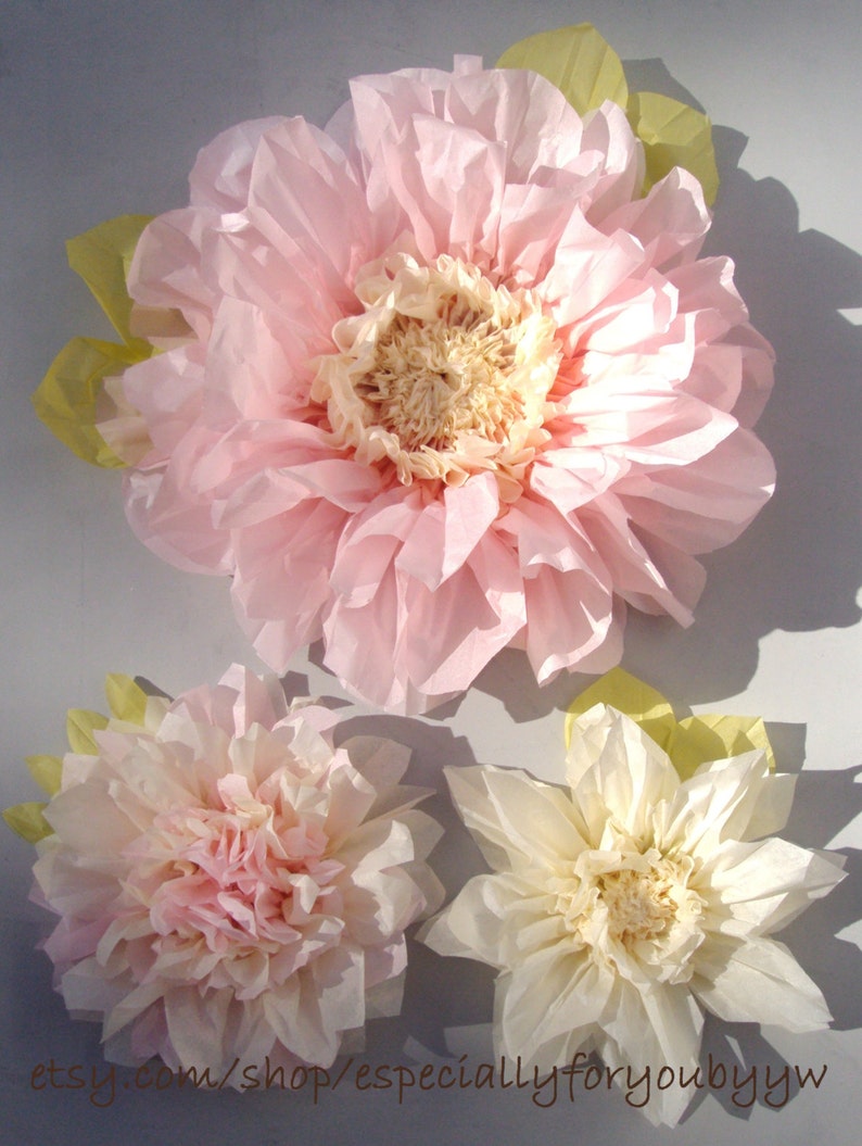 Set of 3 Giant Paper Flowers light Pink Perfect Decorations - Etsy