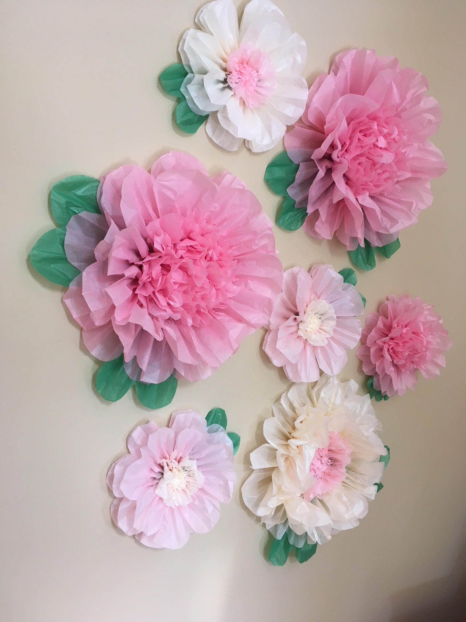 Set of 7 Giant and Large Paper Flowers Perfect Decorations - Etsy Sweden