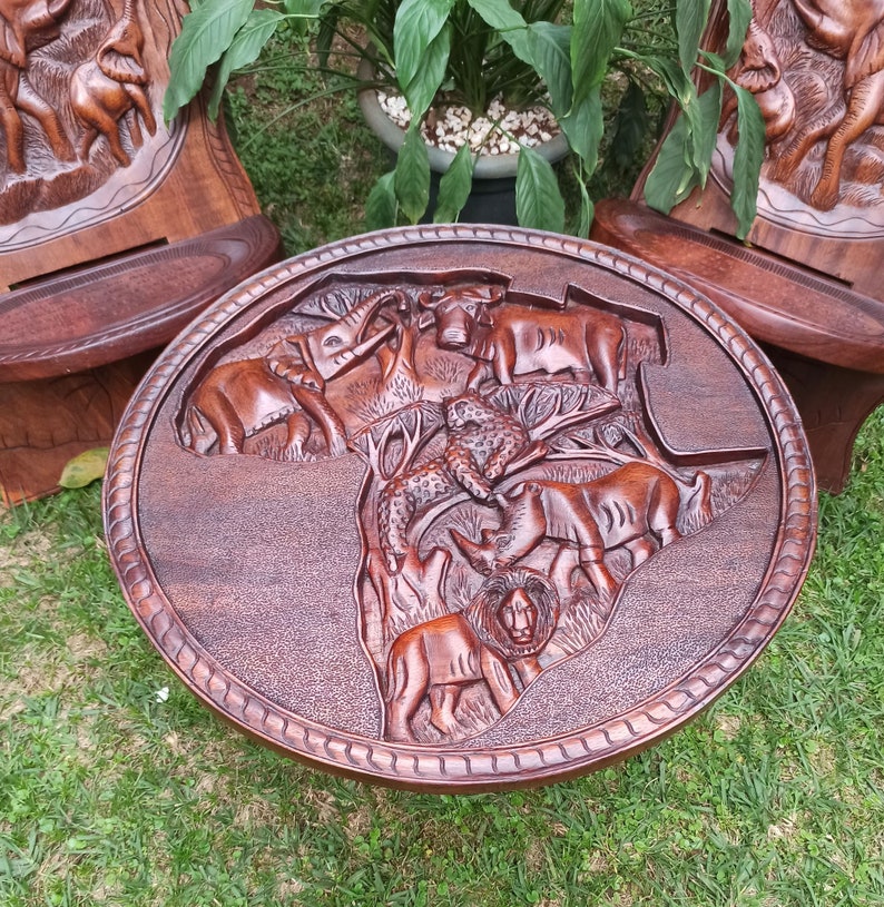 Viking Coffee Table Set, African Handcrafted Coffee Table - Etsy