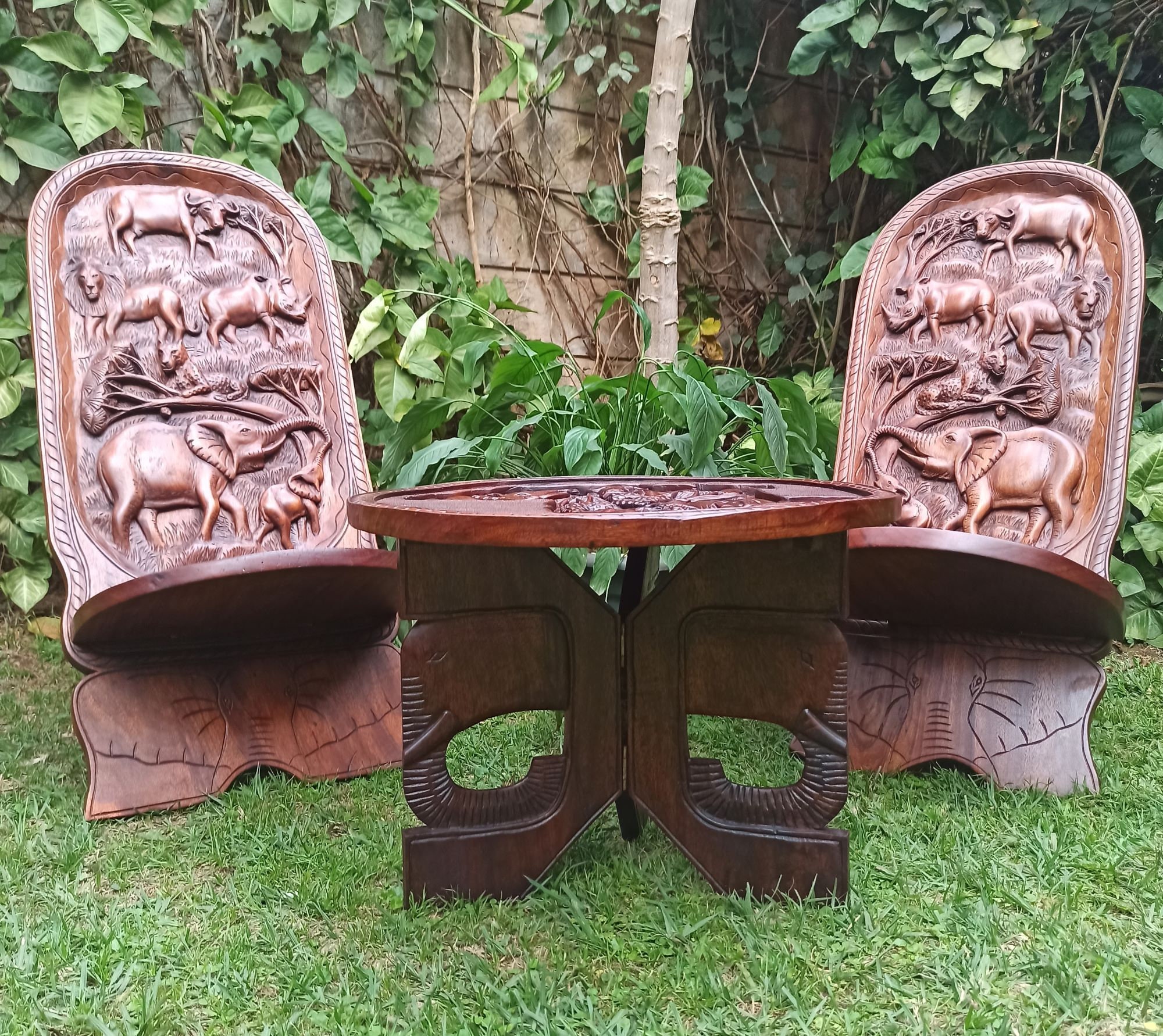 Viking Coffee Table Set, African Handcrafted Coffee Table - Etsy