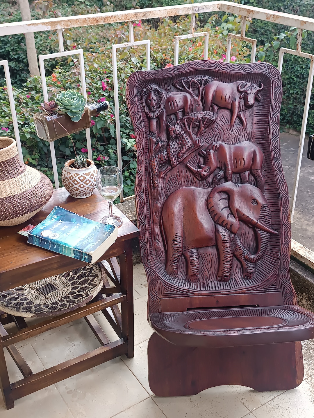 Viking Chairs Vintage African Hand-carved Big-five Animals Chair Sets ...