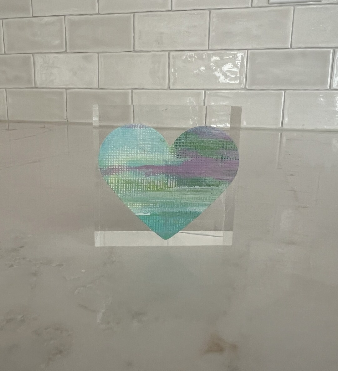 2x2 Acrylic Block With Original Art/heart - Etsy