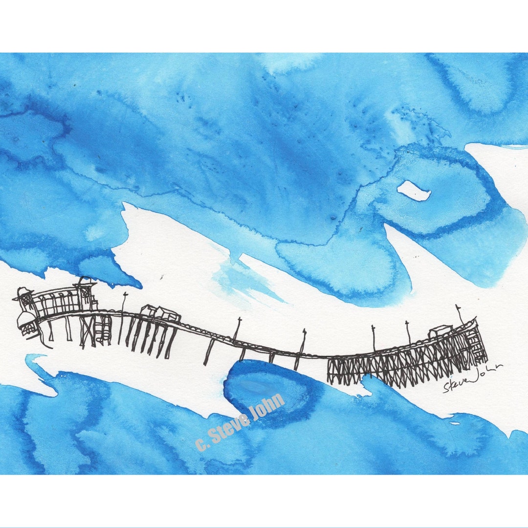 Pier Continuous Line Artwork 3, Unframed. - Etsy