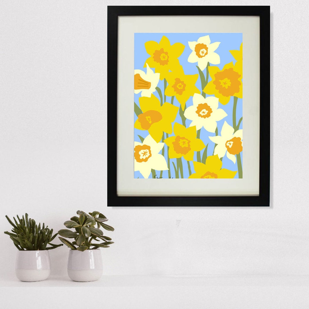Daffodil Print. A3 Size in a 20" by 16" Mount, Unframed. - Etsy