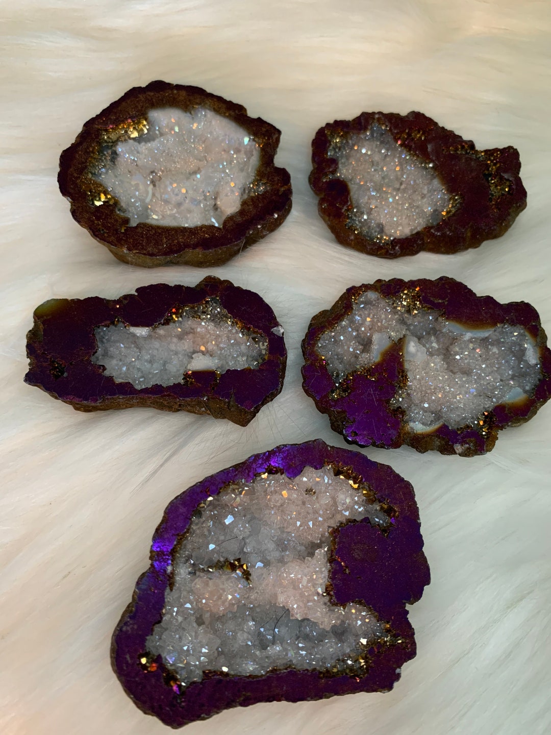 Purple/ Gold Geodes 1 Piece - You Pick ! - Etsy