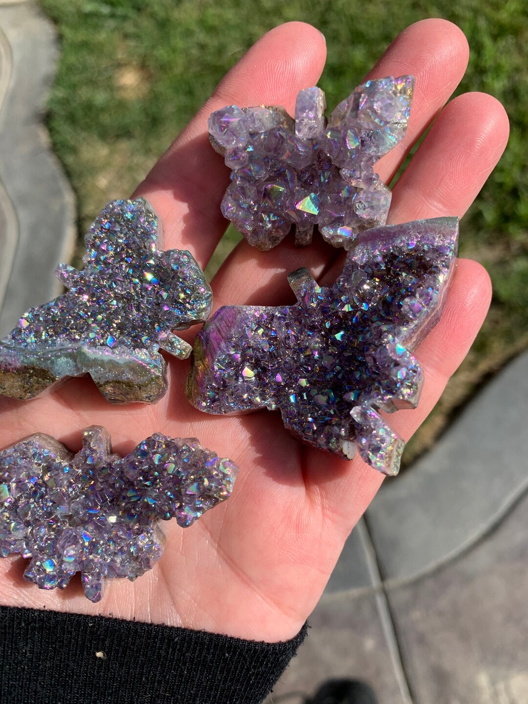 Aura Coated Beautiful Amethyst Butterfly’s ! Crystal Collection- One of ...