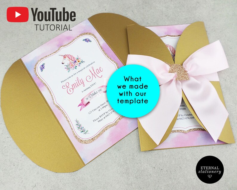5x7 Gatefold Invitation Template PDF Print And Cut PDF File Etsy