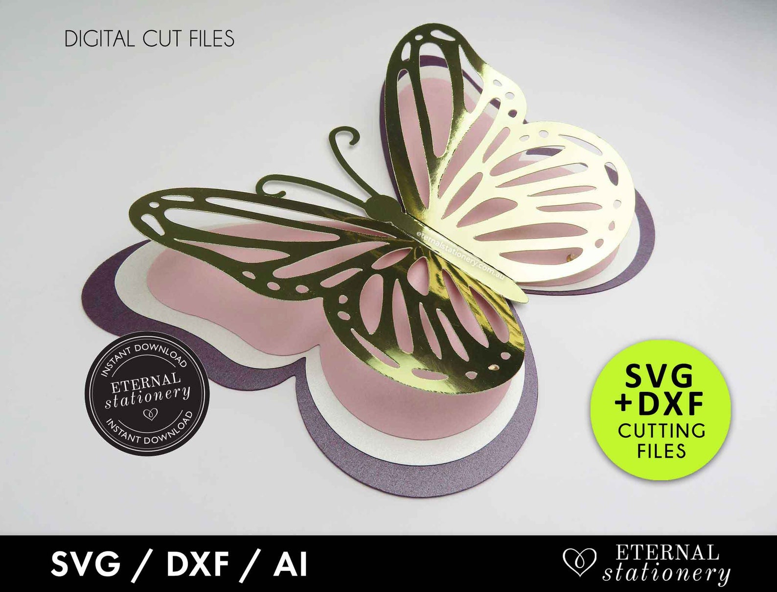3D Butterfly SVG, Layered Butterfly SVG, Paper Butterfly Svg, Butterfly ...
