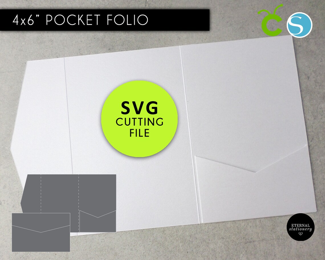 4x6 Pocket Wedding Invitation Template SVG Cutting File DXF | Etsy