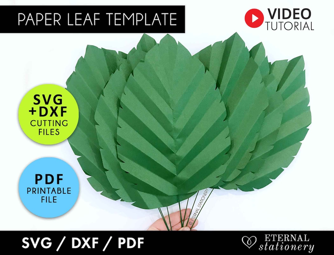 Tropical Leaf SVG, Paper Leaf Template, Paper Flowers, Leaves Svg ...