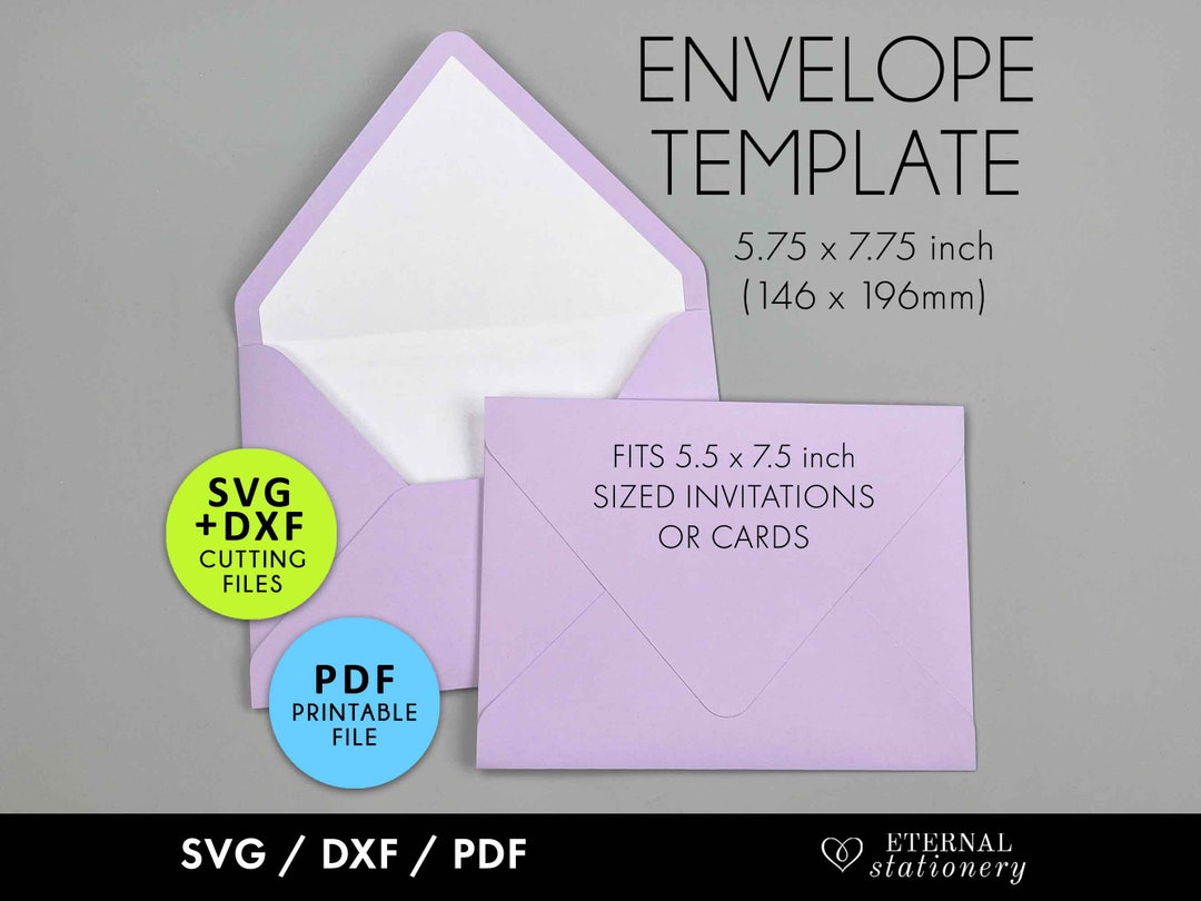 Extra Large 5.75 X 7.75 Inch Envelope Template, Envelope SVG Template ...