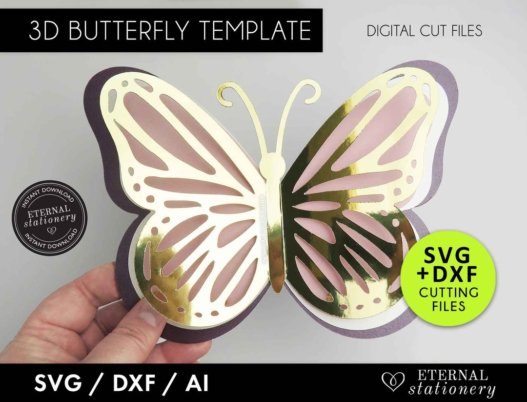 Butterfly SVG, 3D Butterfly SVG, 3D Butterfly Template, Butterflies Svg ...