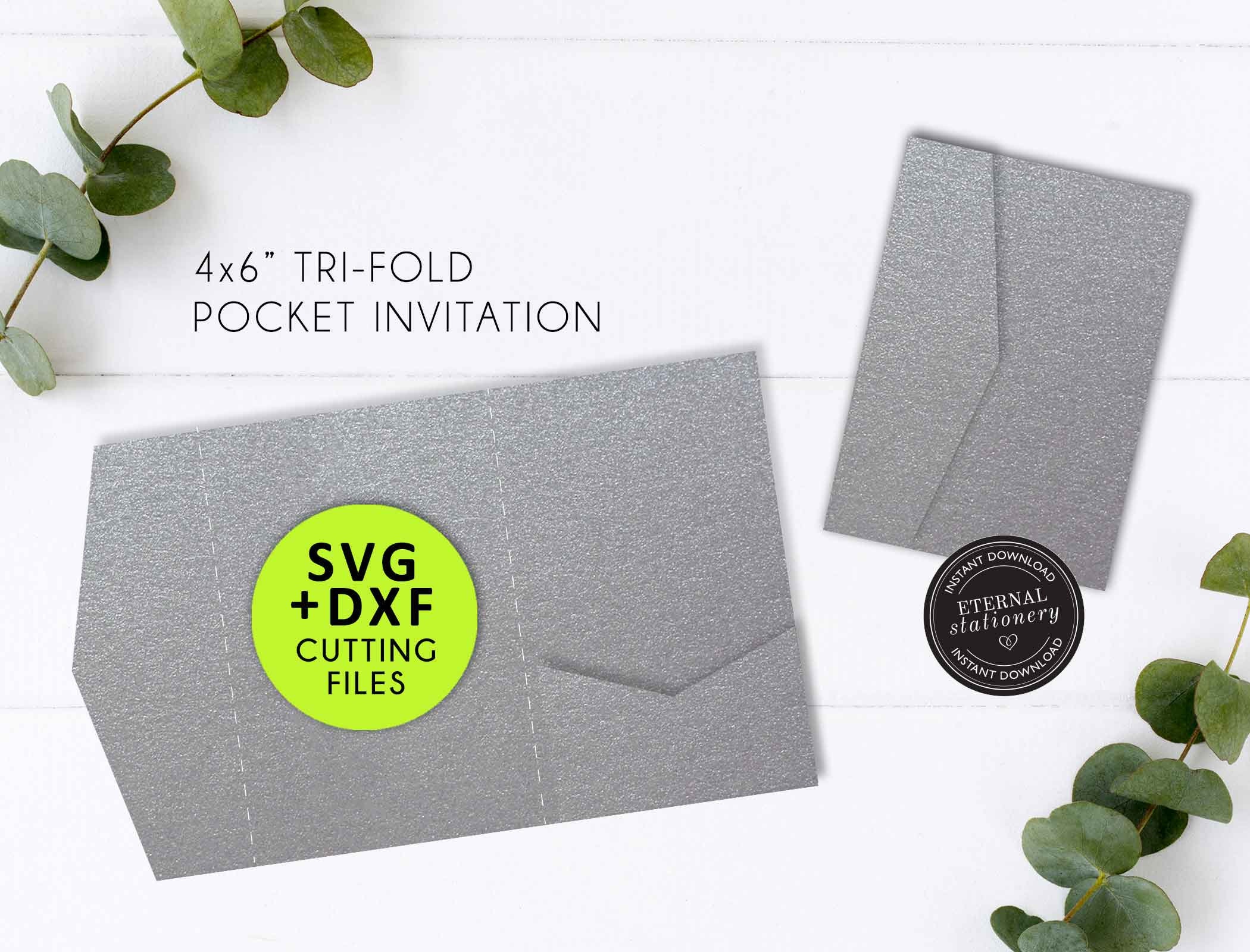 4x6 Pocket Wedding Invitation Template SVG Cutting File DXF | Etsy