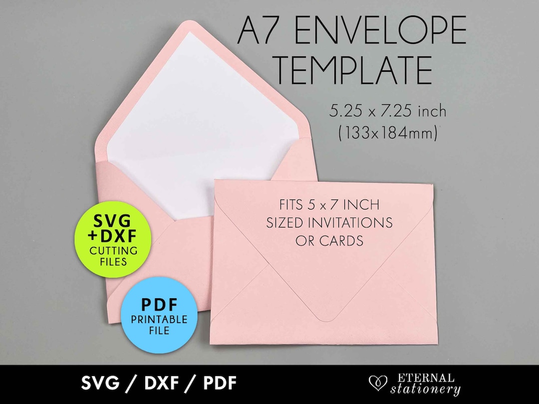 A7 Envelope Template, 5.25 X 7.25 Envelope Template, Envelope SVG ...
