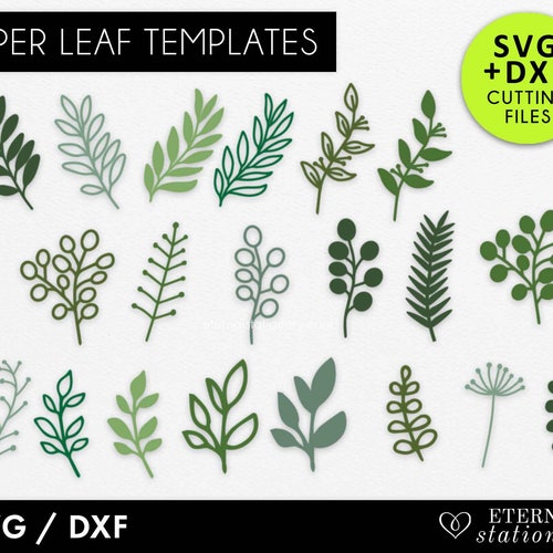 Paper Leaves SVG Cut Files Leaf Templates Instant - Etsy