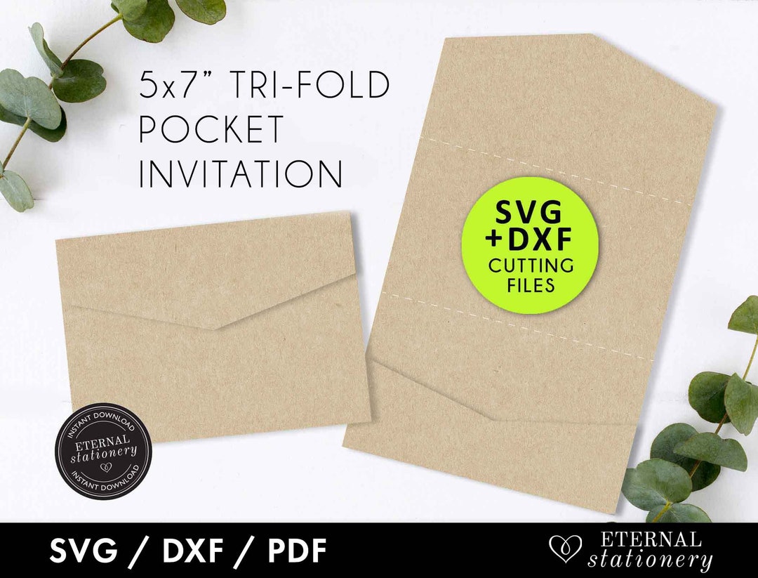 Plantilla de invitación de boda tríptico de 5x7 (SVG, DXF, PDF) - Etsy ...