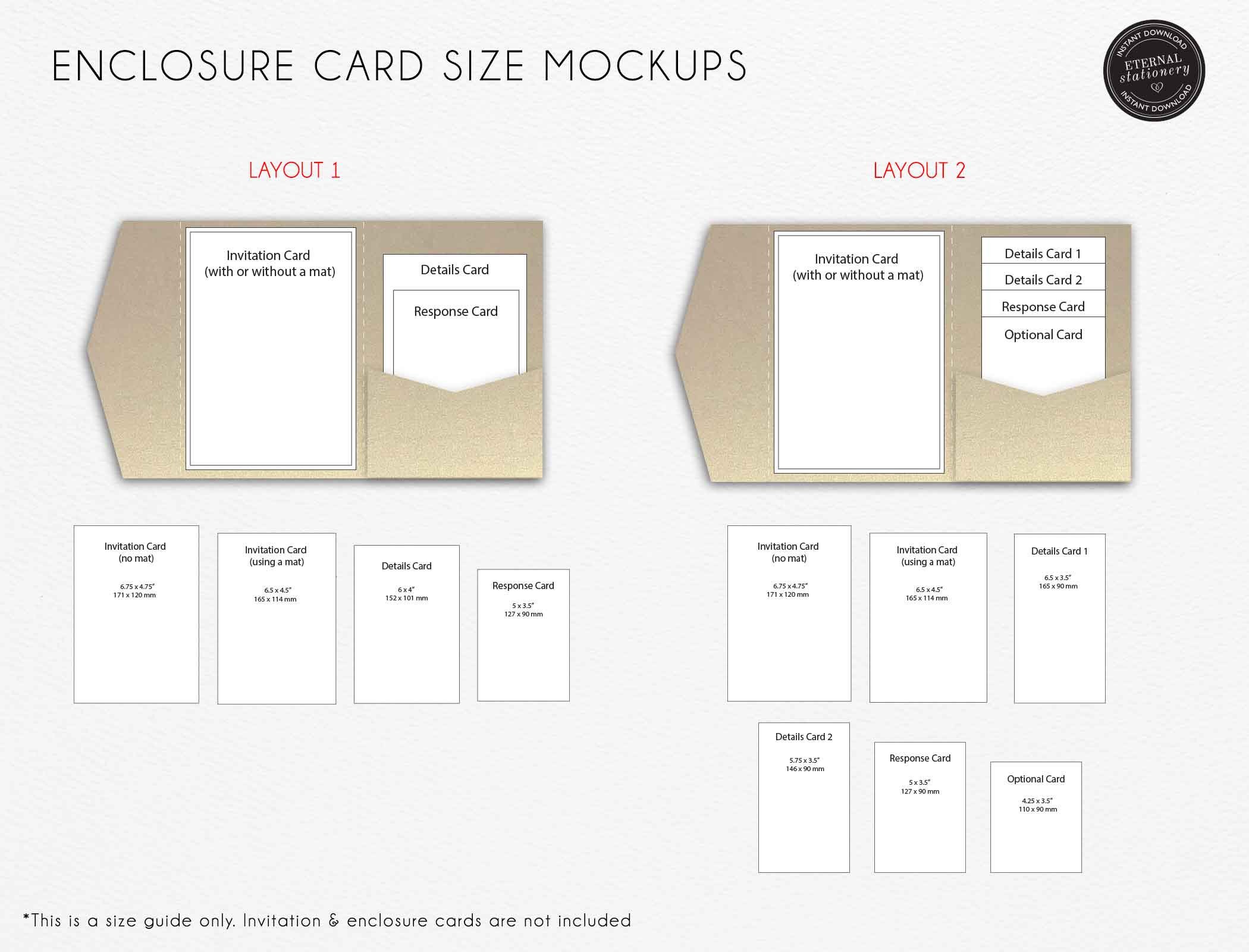 5x7 Pocket Wedding Invitation Template PDF Pocket Folio | Etsy