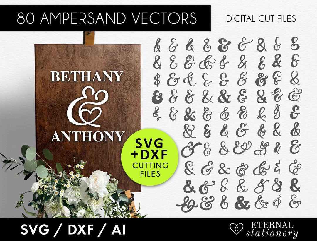 80 Ampersand SVG, and Svg, Wedding Svg, Wedding Ampersand Svg, Wedding ...