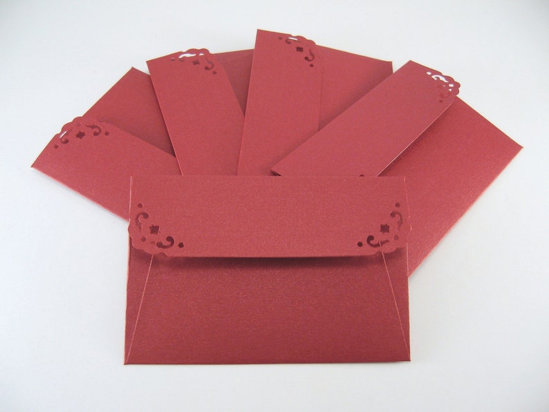 50 Red Shimmer Envelopes Mini Envelopes With Cards | Etsy