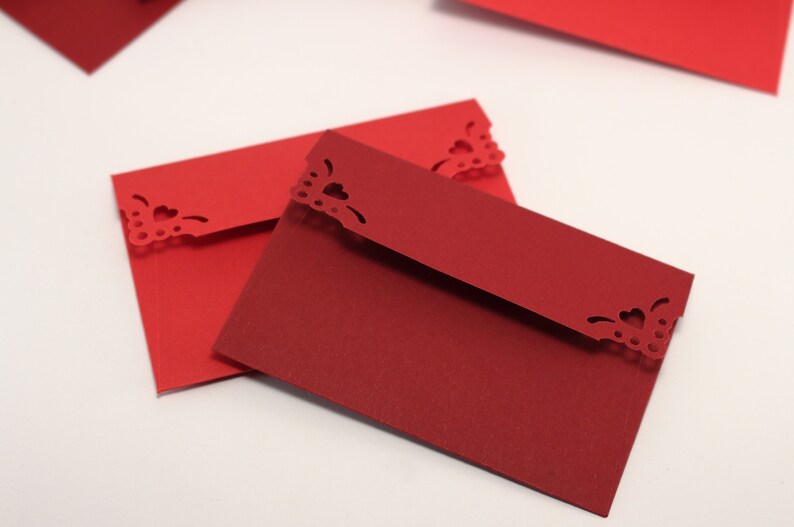 25 Tiny Red Envelopes With Blank Cards Valentine's Day | Etsy