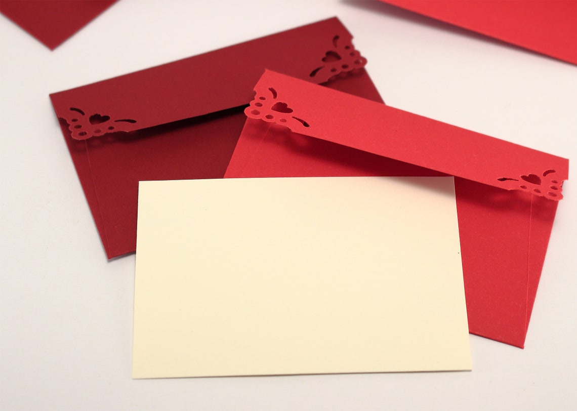 25 Tiny Red Envelopes With Blank Cards Valentine's Day - Etsy