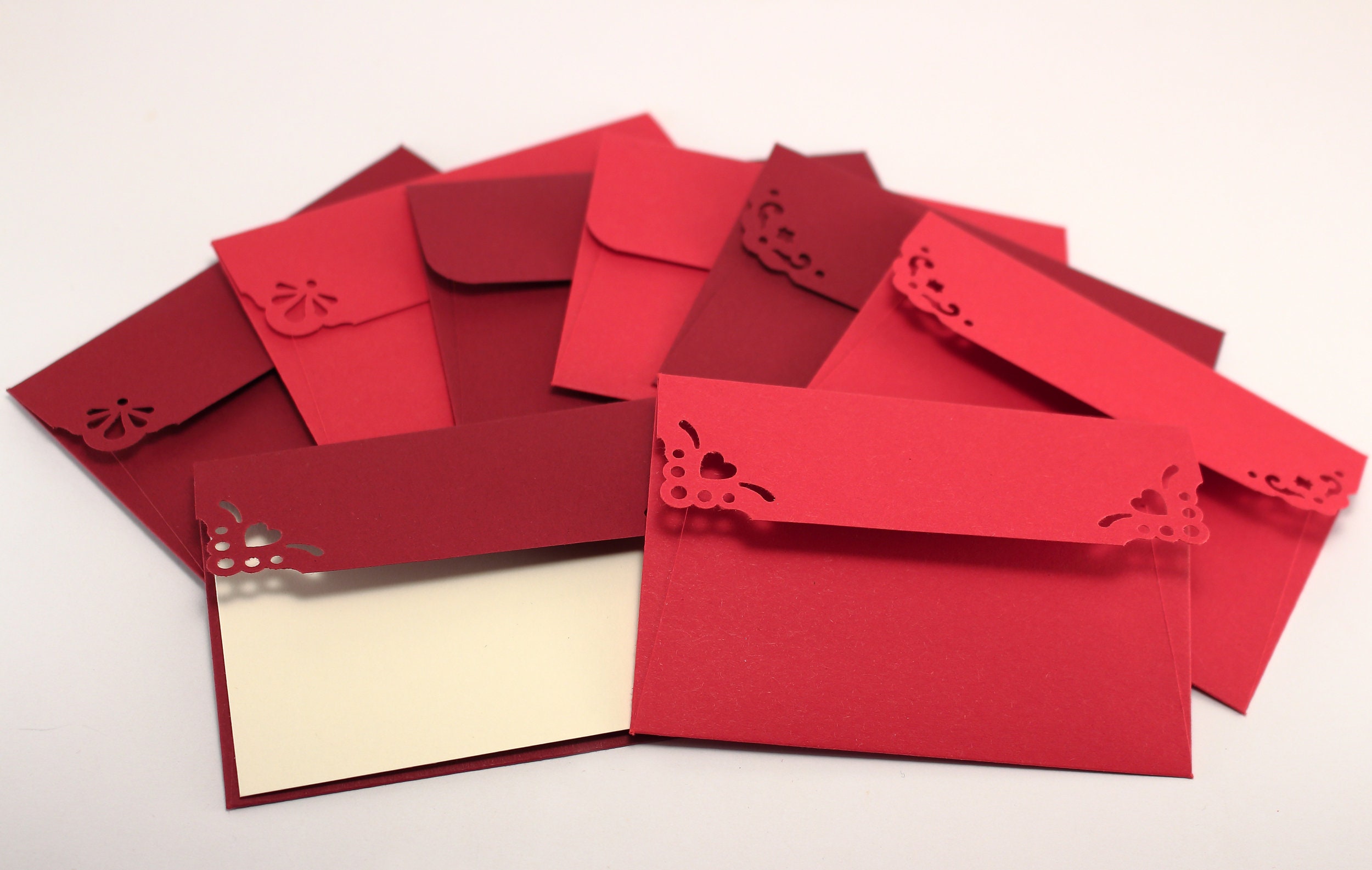 25 Tiny Red Envelopes with Blank cards Valentine's Day | Etsy