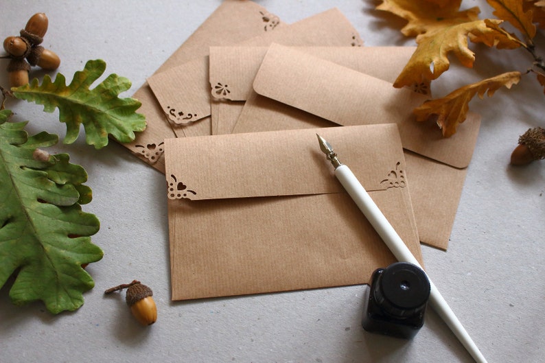 20 Handmade Brown Paper Envelopes C6 Kraft Envelopes for A6 | Etsy