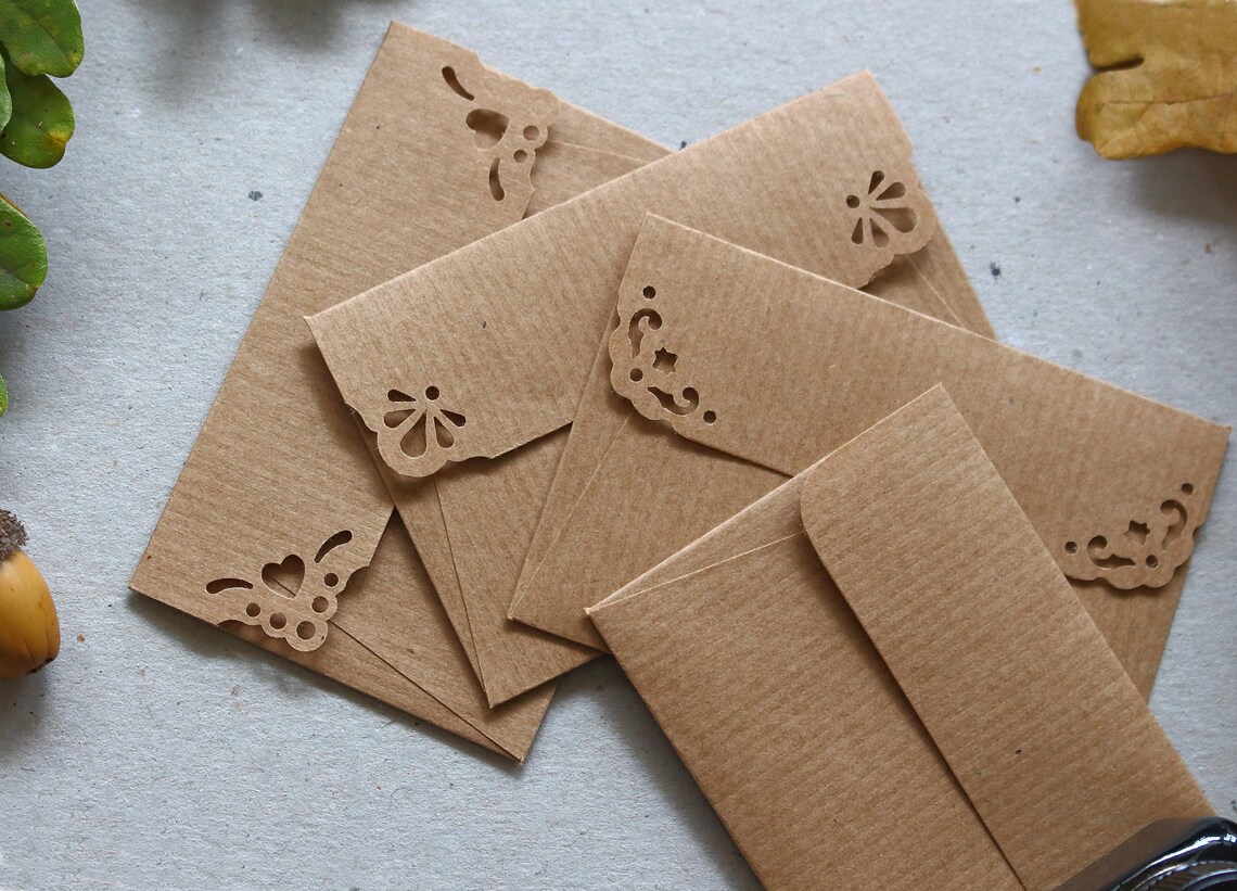 25 Mini Envelopes with Cards Rustic Wedding Envelopes | Etsy