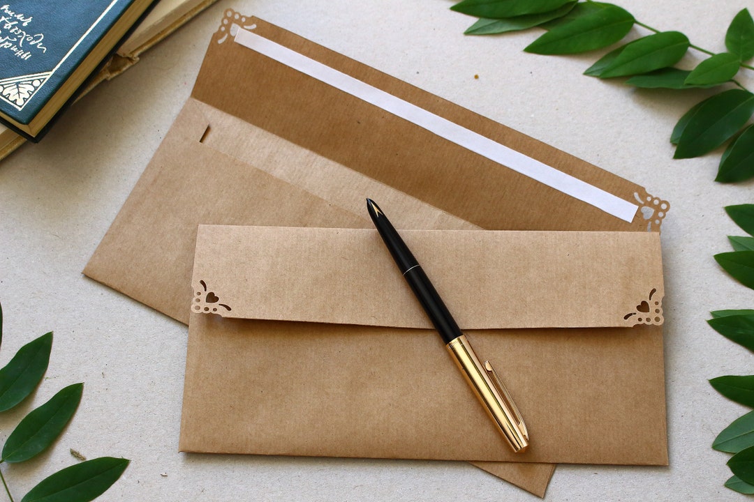 25 DL Brown Kraft Envelopes, 110 X 220mm Long Mailing Envelopes for ...