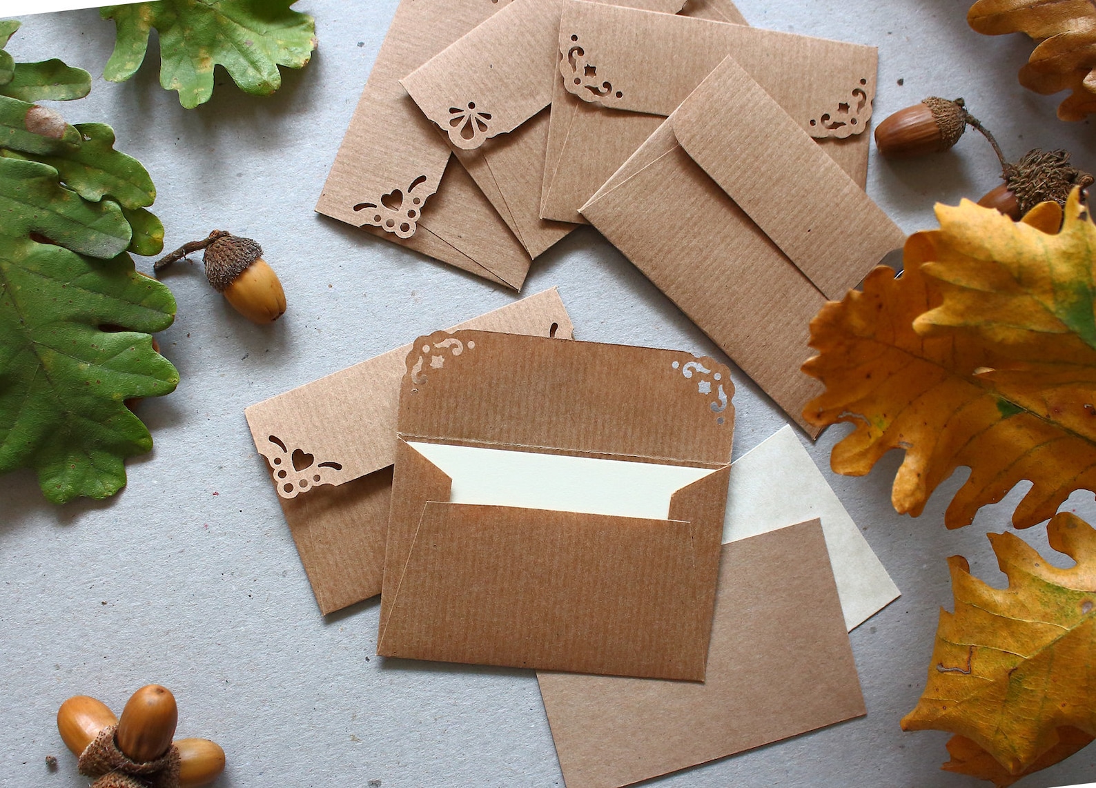 25 Mini Envelopes With Cards - Rustic Wedding Envelopes - Kraft ...