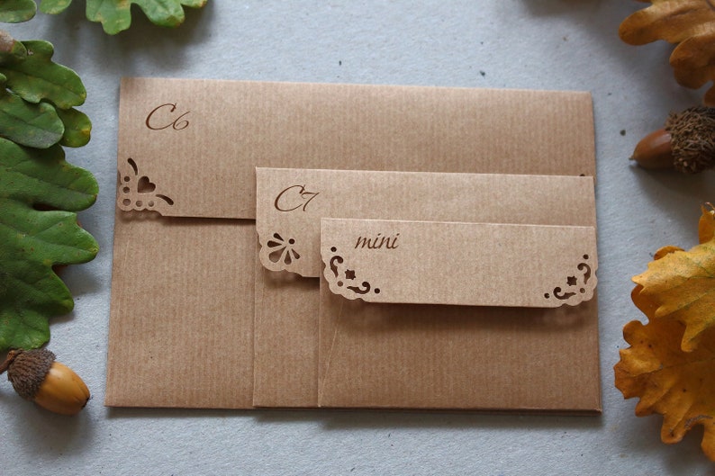 250 Mini Cards and Envelopes - Rustic Wedding Envelopes and Cards for ...