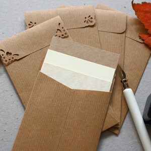 100 Small Envelopes - Brown Paper Envelopes - #5 Coin Envelopes Size 3 ...