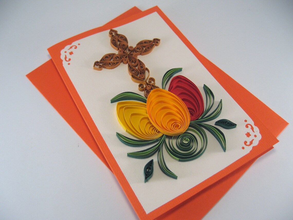 Easter Card Handmade Easter Greeting Card Paper Quilling - Etsy