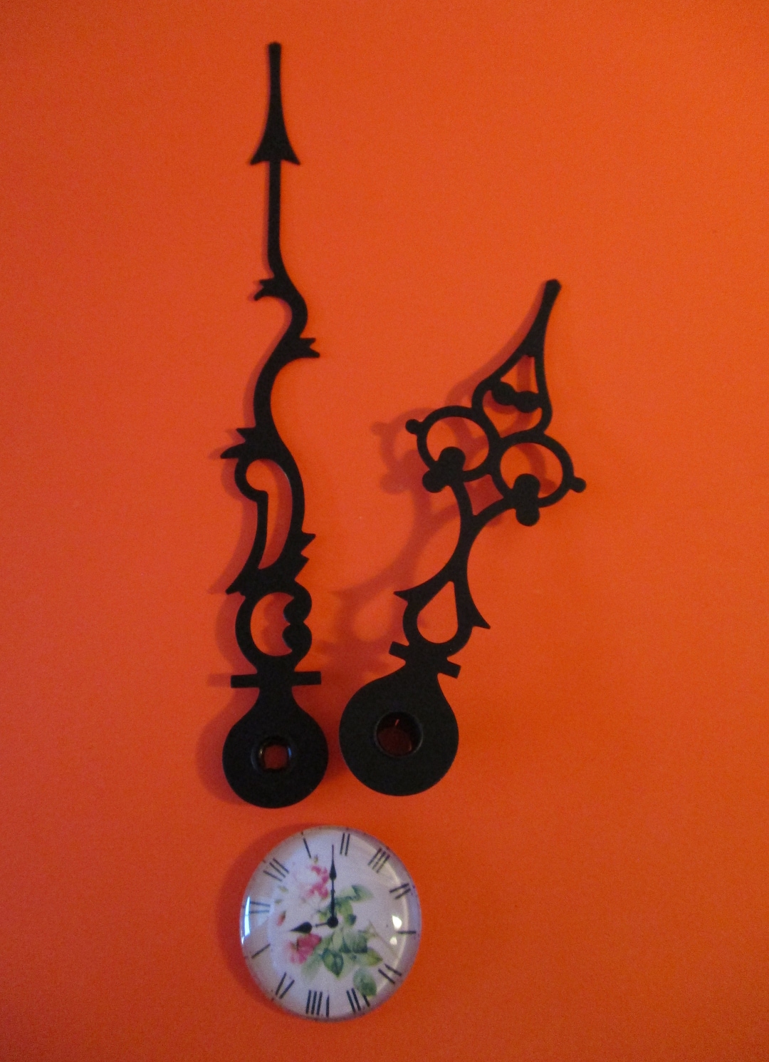 Large Pair of Black Painted Solid Brass Serpentine/gothic Design Clock ...