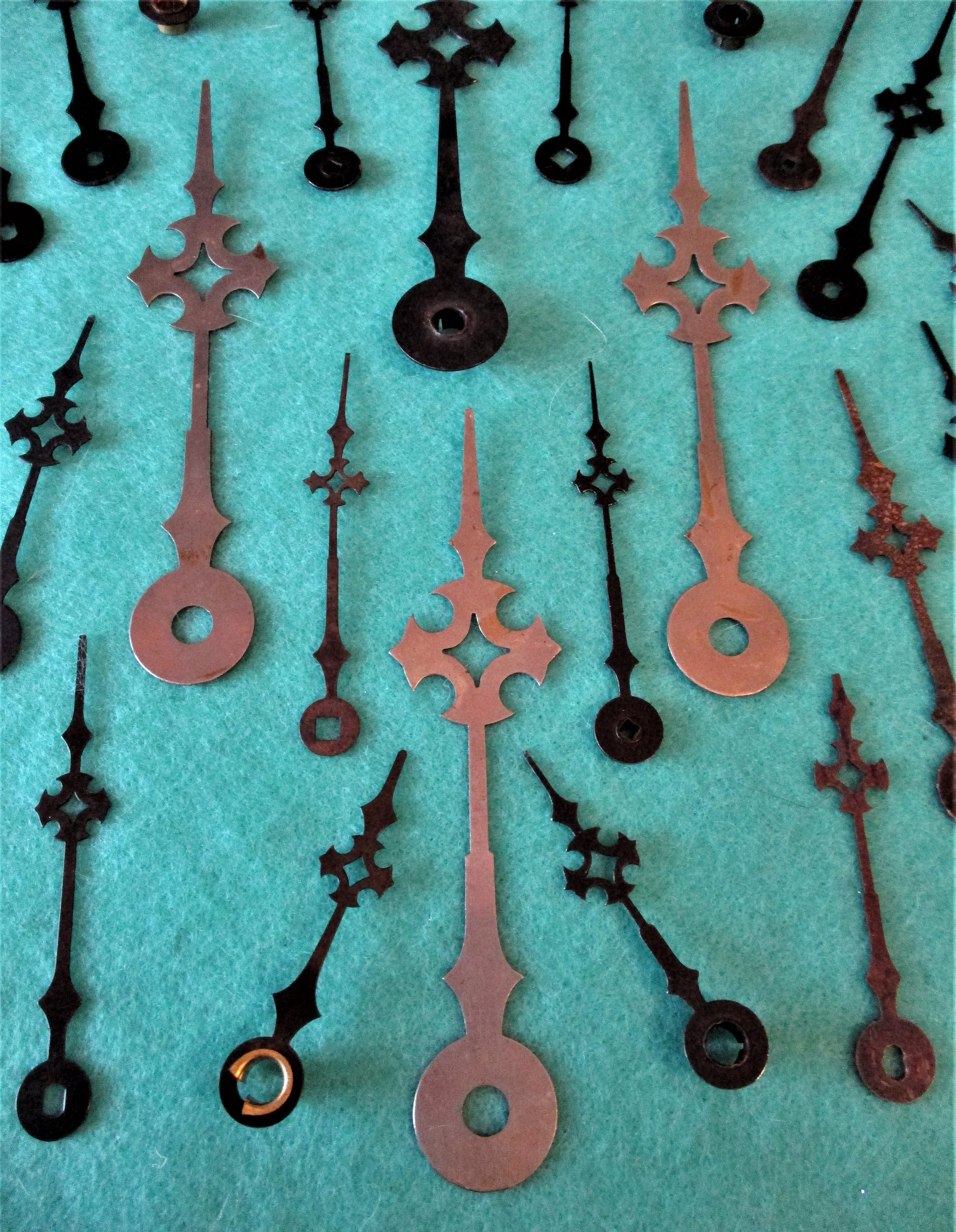 24 Antique Maltese/Gothic Style Steel Clock Hands Stk# 155